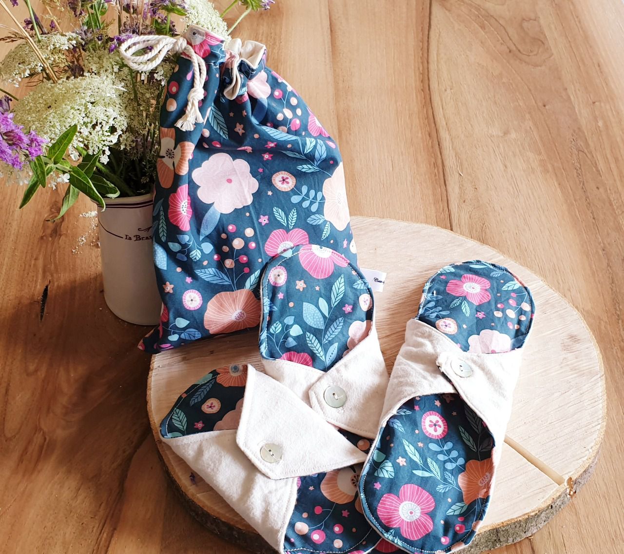Kit découverte protection hygiénique lavable en coton bio - Cristalynnej